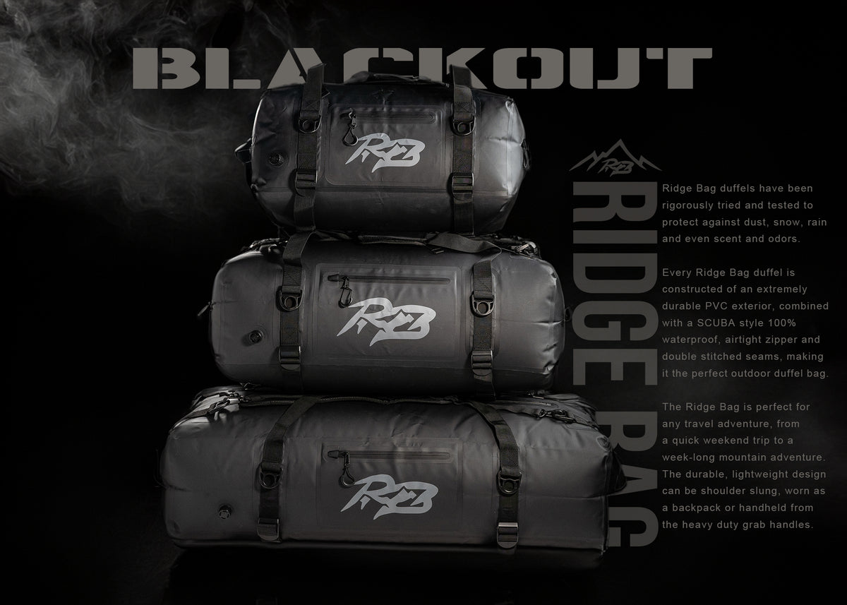 Ridge Bag | Waterproof Outdoor Duffel Three Pack Black - Ridge Belts